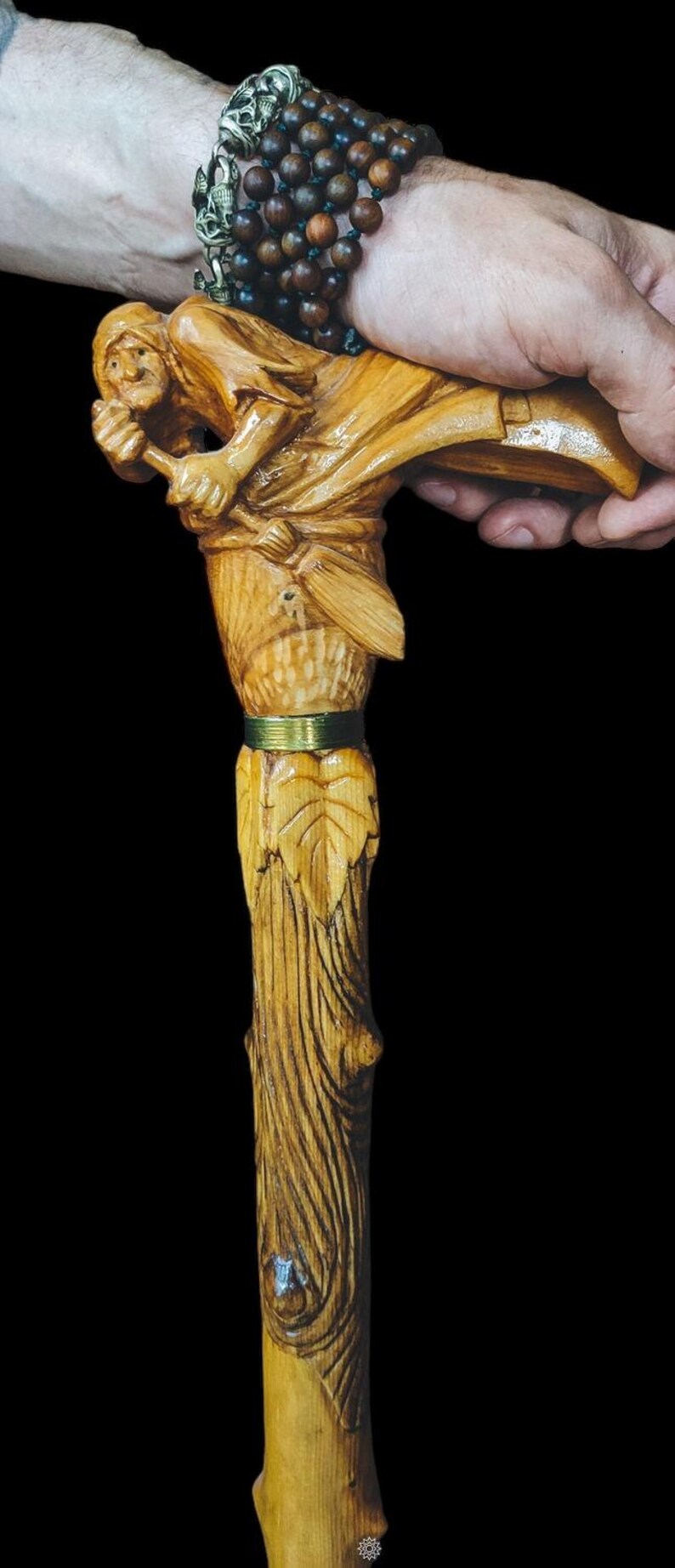 Baba Yaga Hand Carved Walking Stick Witch Wood Canes Handcrafted ...