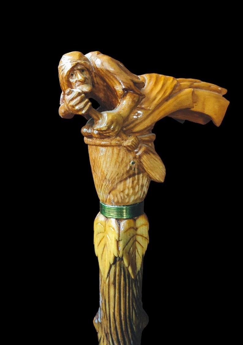 Baba Yaga Hand Carved Walking Stick Witch Wood Canes Handcrafted ...