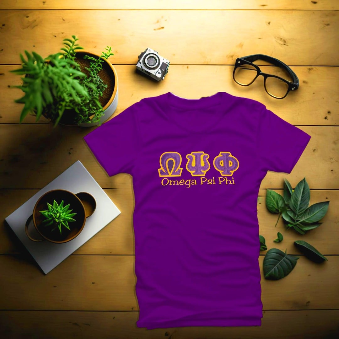 Purple Omega Psi Phi Embroidered Shirt - Etsy