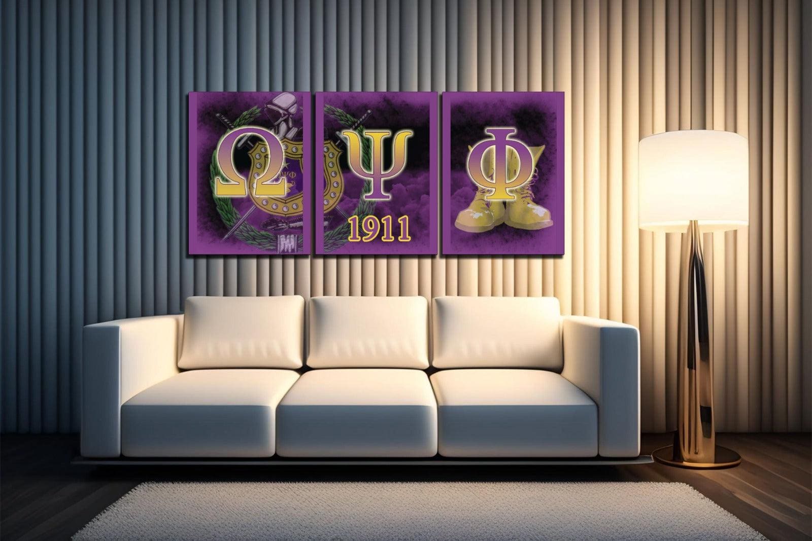 3 Tier Omega Shield 24x18 Panel Artwork. 18 Tall 56 Wide - Etsy