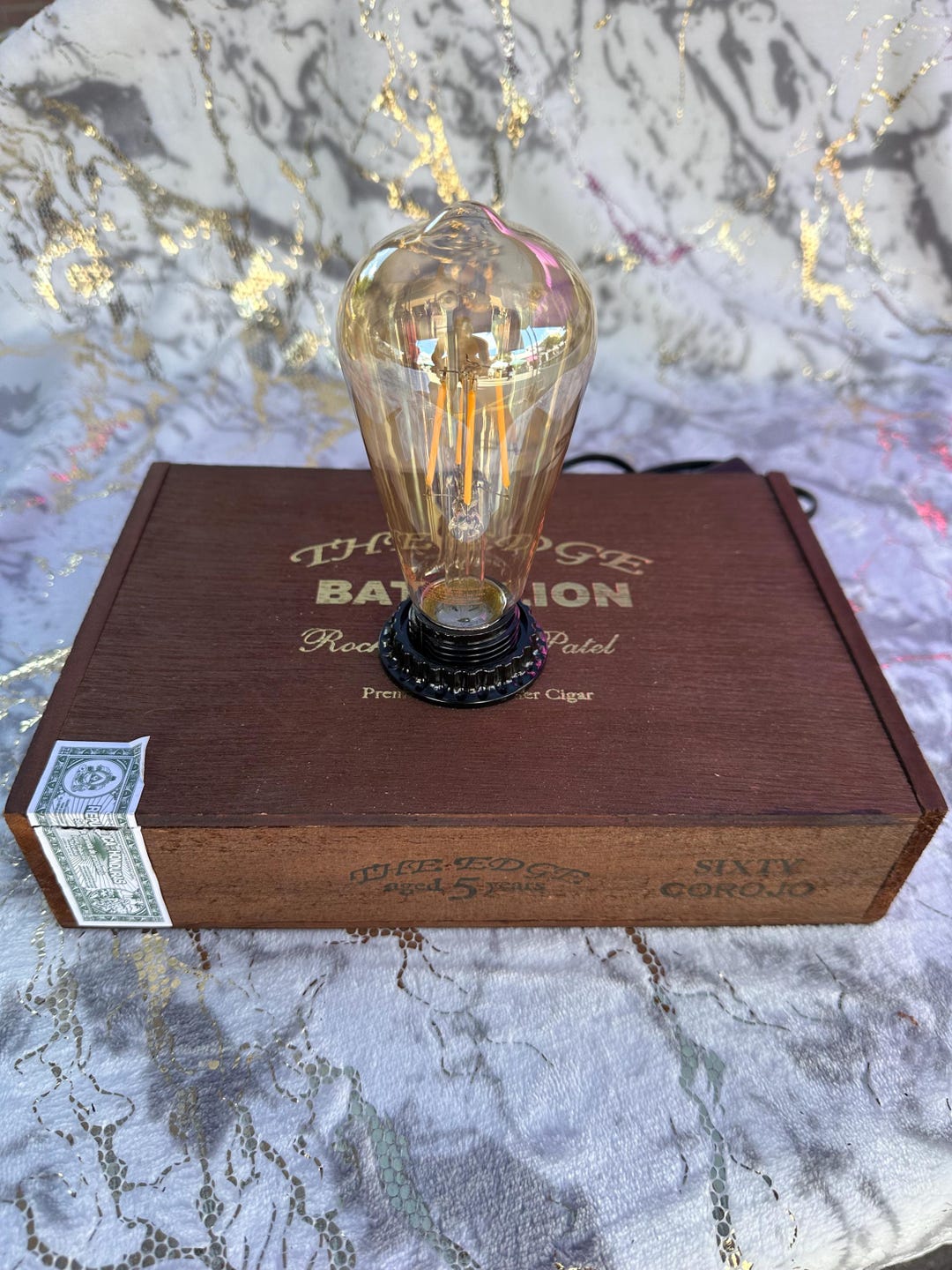 Wooden Cigar Box Lamp - Etsy