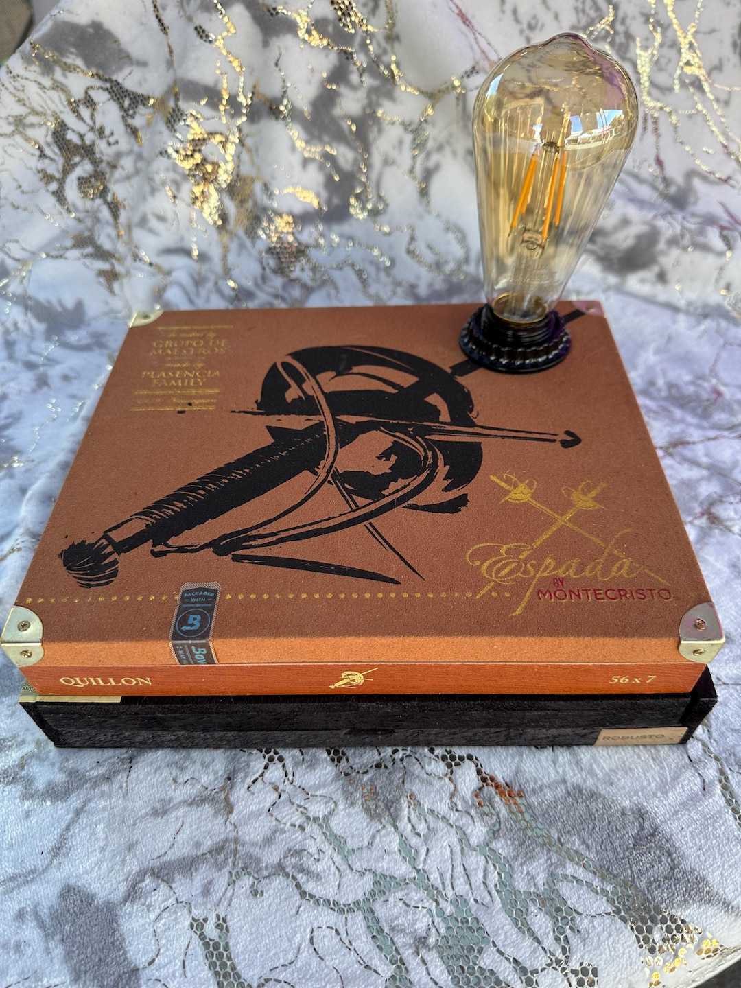 Double Decker Cigar Box Lamp (2 Boxes Stacked) - Etsy