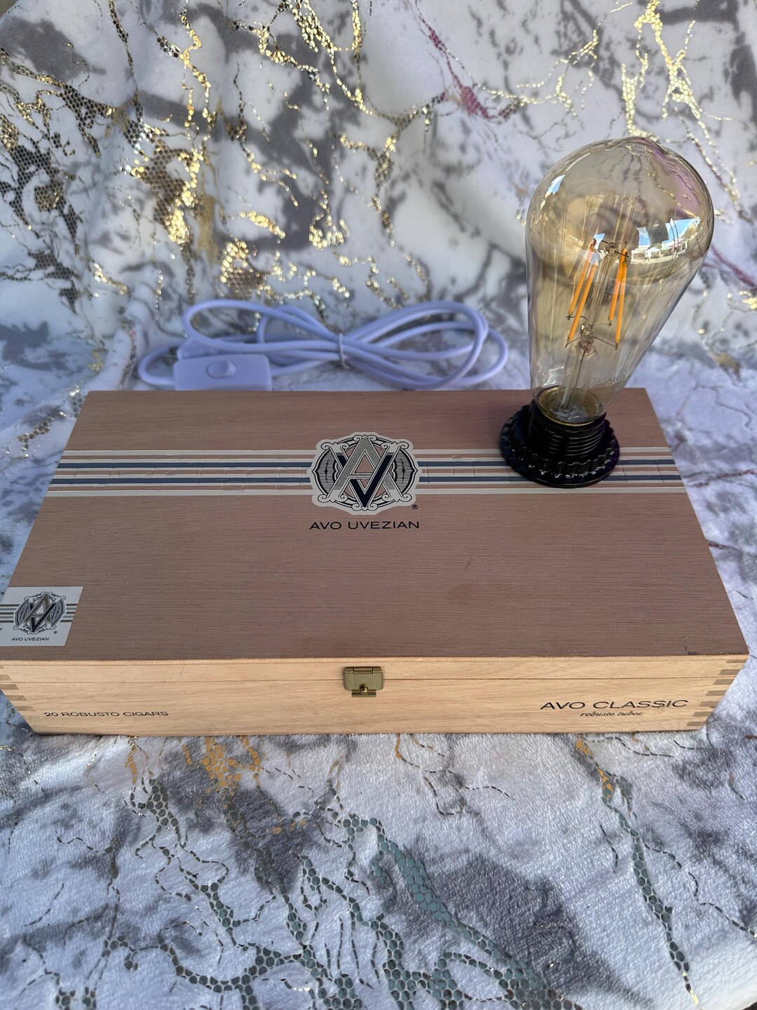 Wooden Cigar Box Table or Desk Lamp - Etsy