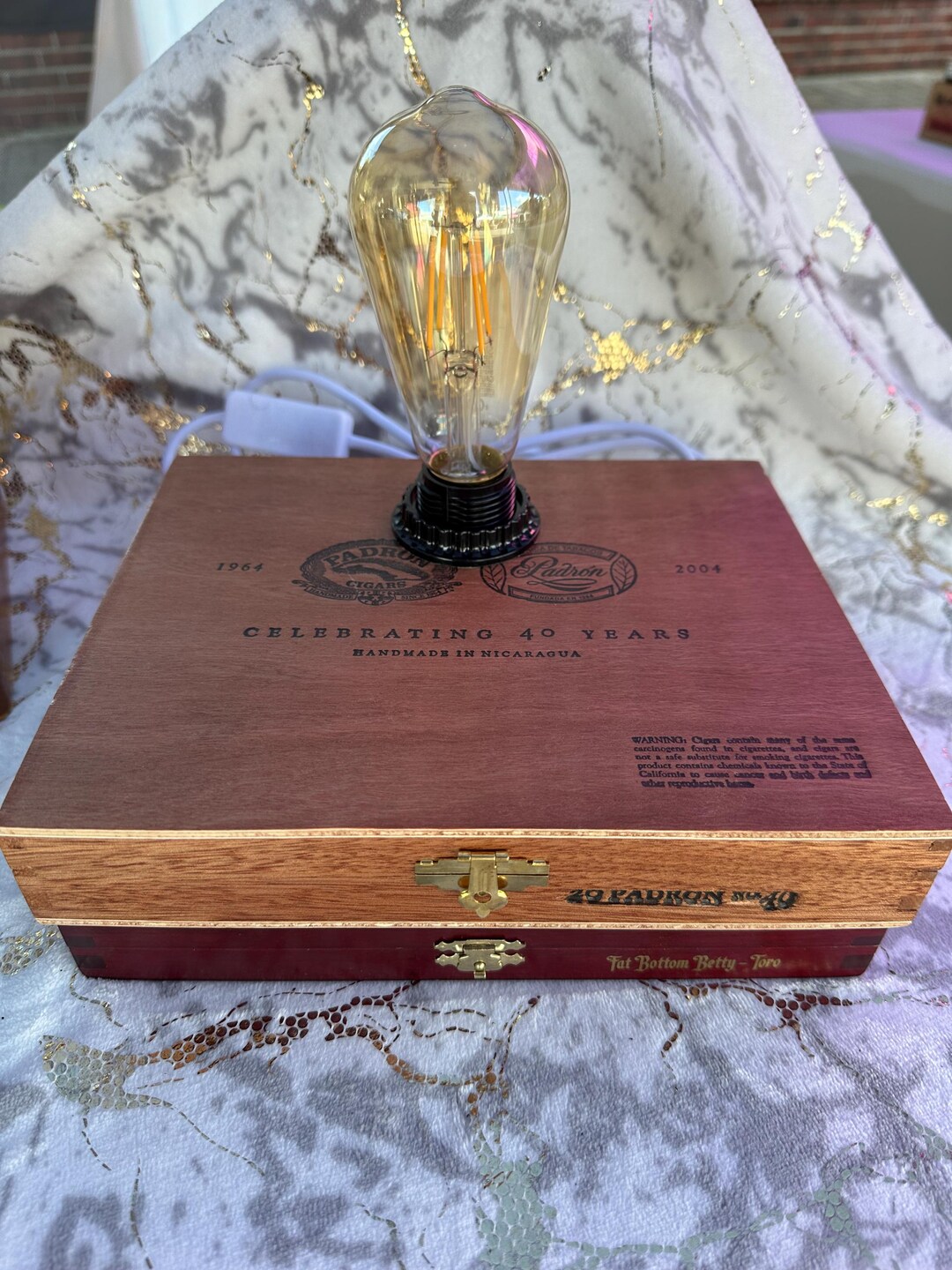 Wooden Cigar Box Lamps With Bulb Included - Etsy
