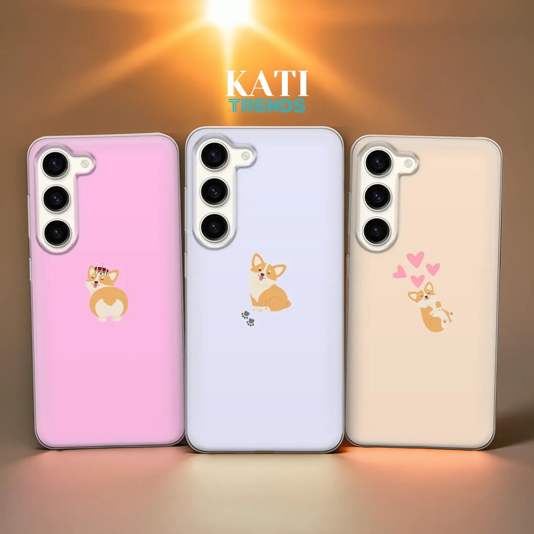Minimalist Corgi Puppy Phone Case Cute Pet Cover for Samsung S24 Ultra ...