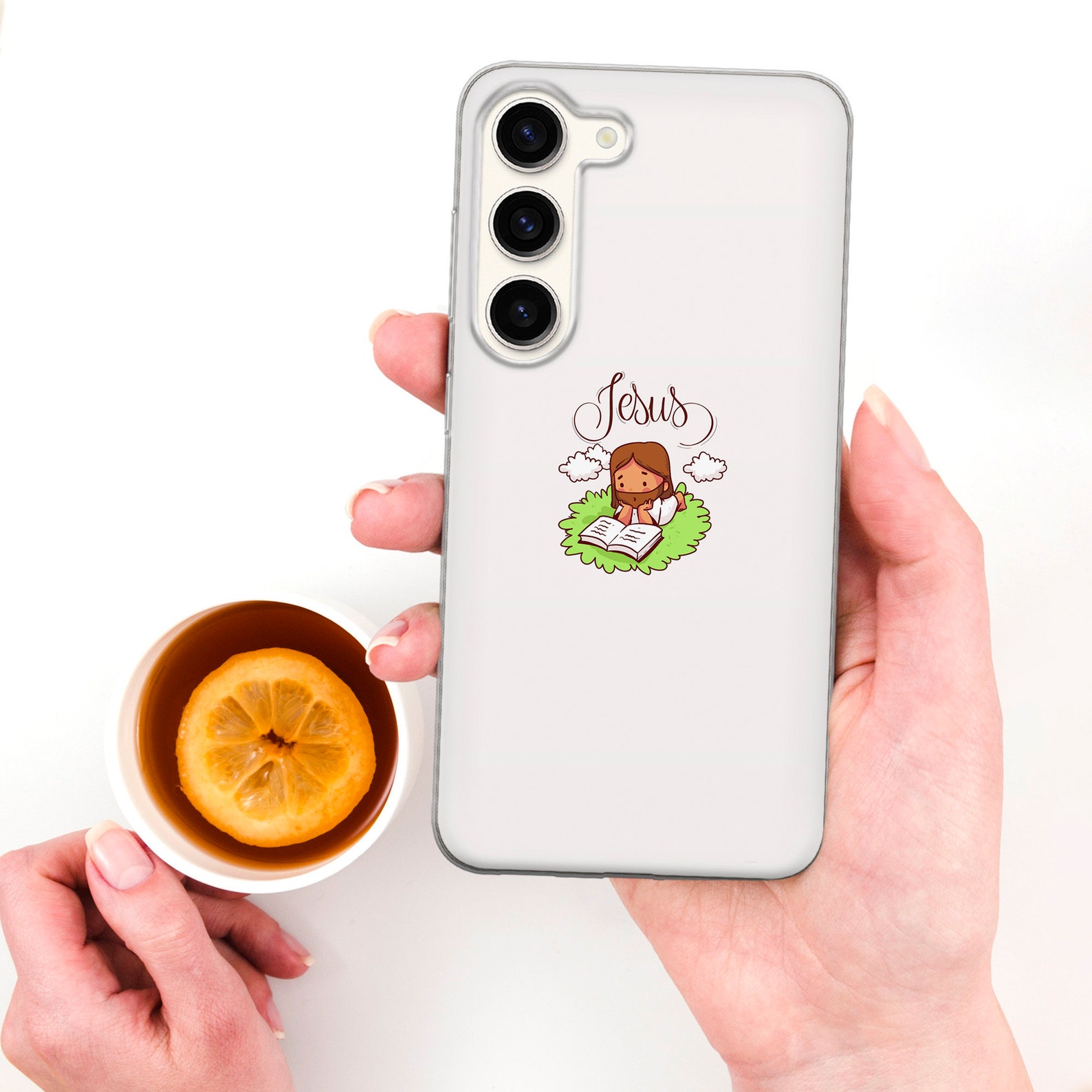 Jesus Love Phone Case Animated Christ Cover for Samsung S24 Ultra, S23 ...