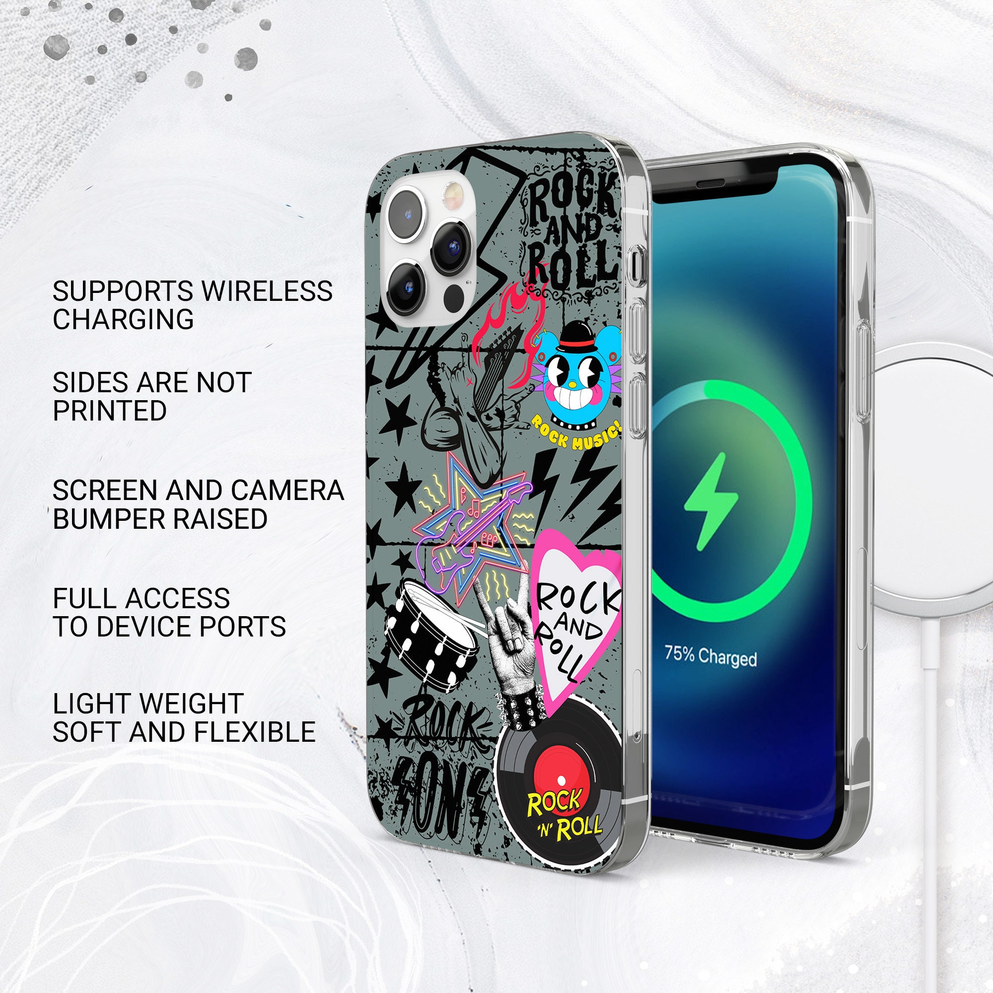 Punk Music Phone Case Rock Band Cover for iPhone 16 15 14 13 12 Pro Xs ...