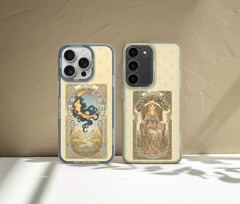 Art Nouveau Tarot Card Case Destiny Cover iPhone 16pro Max, 15, 14 Plus ...