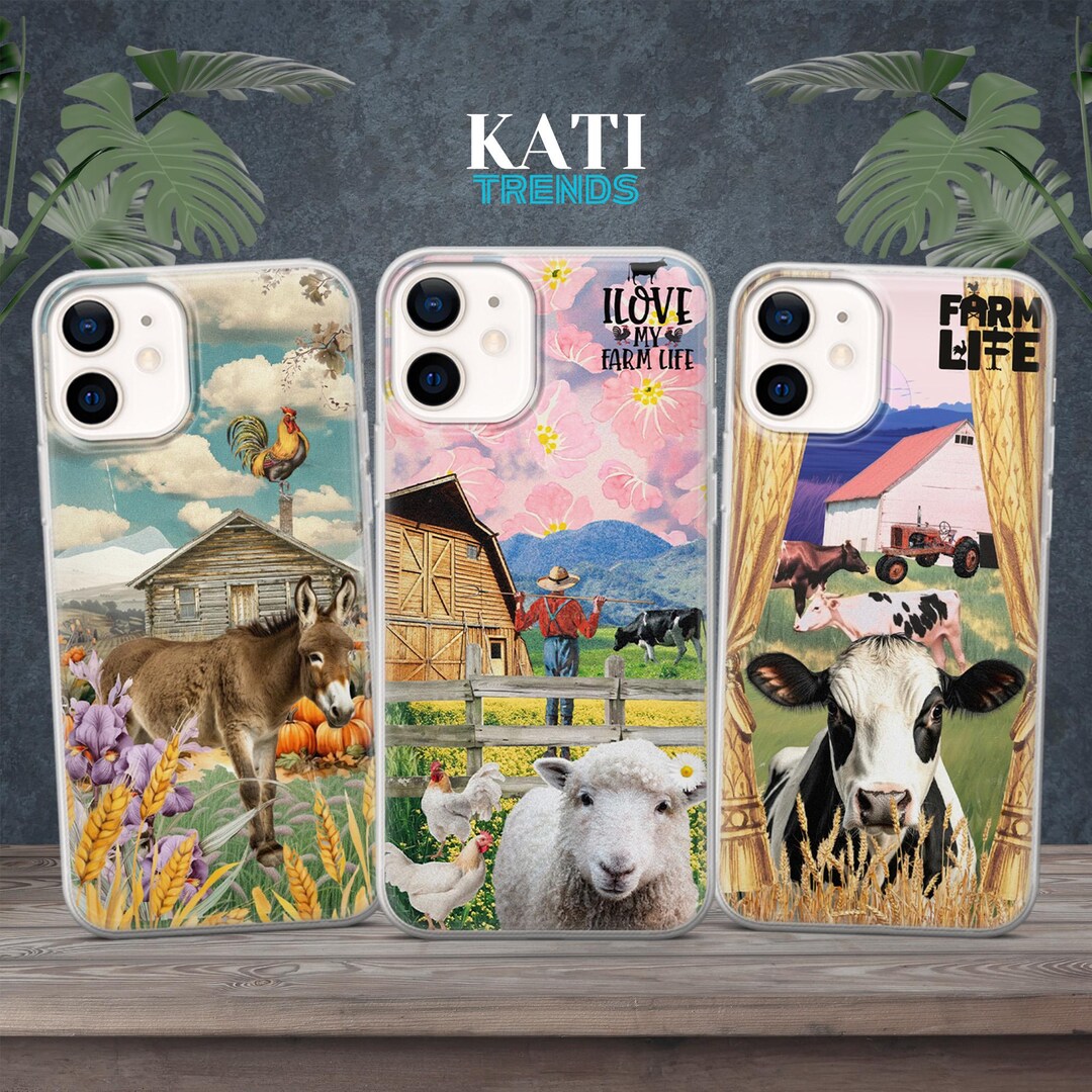 Farm Animals Phone Case Pet Cover for iPhone 16 15 14 13 12 Pro Xs ...