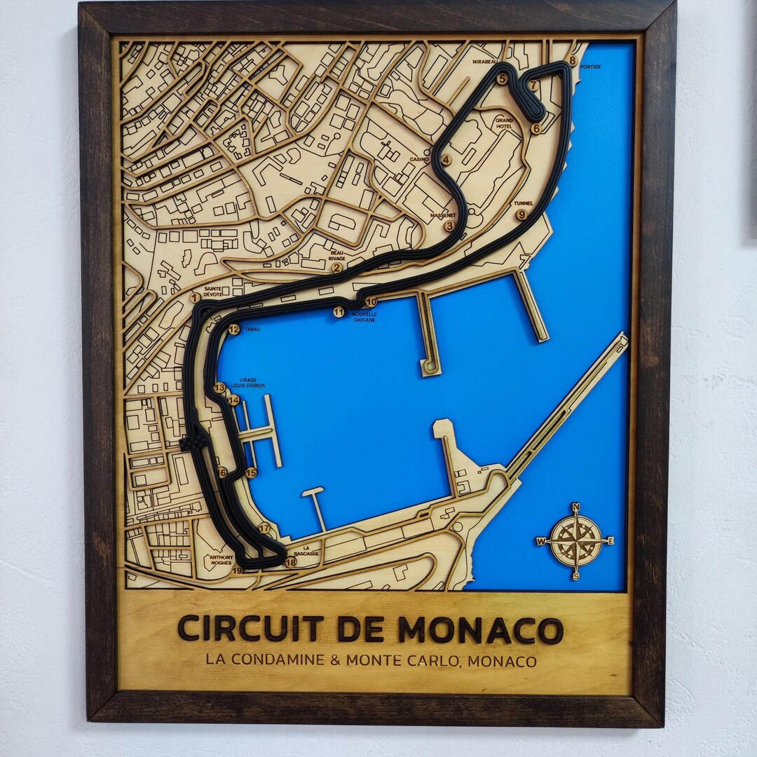 Wooden Race Track Map, Custom Race Track Map, Personalised Gift ...