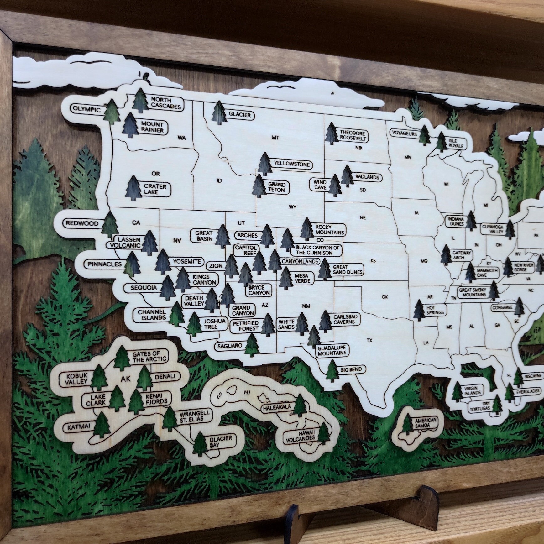 Personalized US National Park Travel Map, Birch Plywood Decor - Etsy