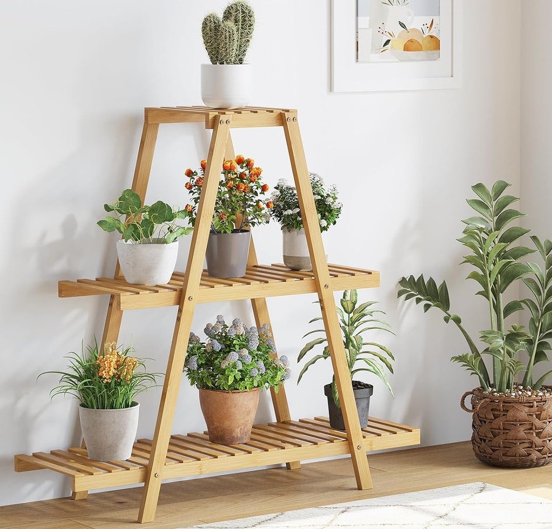 Natural 3-tier Plant Stand Perfect for Indoor Bamboo Flower Holder ...