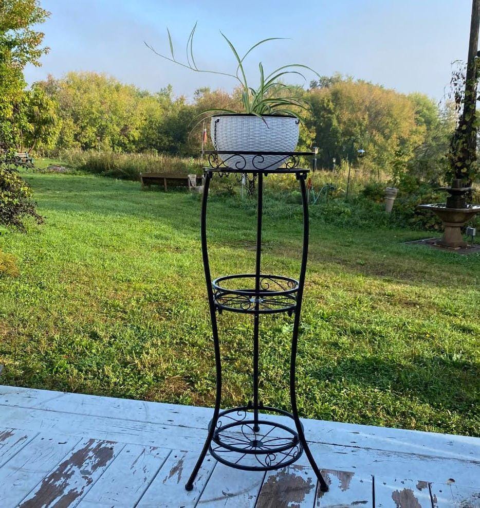 Space Saving 3 Tier Tall Metal Plant Stands for Displaying Plants ...