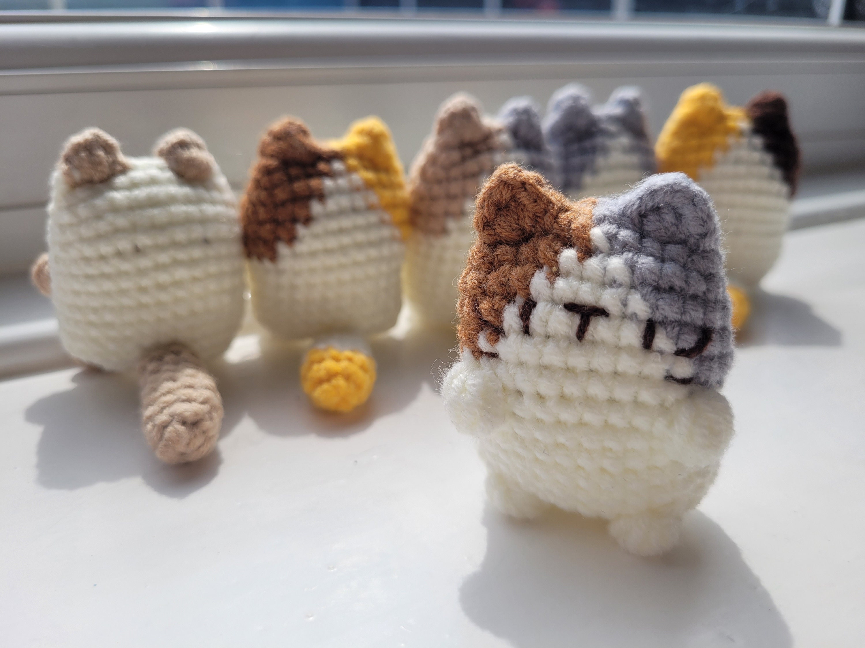 Crochet Cat Amigurumi Keychain Custom Color Handmade Keyring for Girls ...
