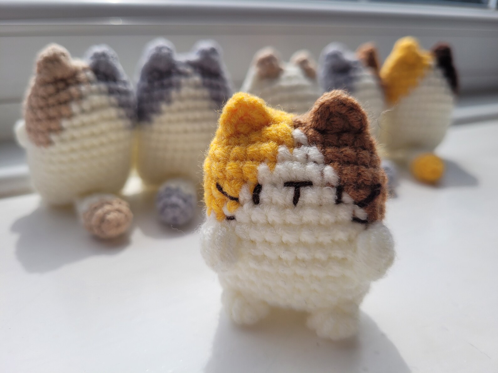 Crochet Cat Amigurumi Keychain Custom Color Handmade Keyring for Girls ...