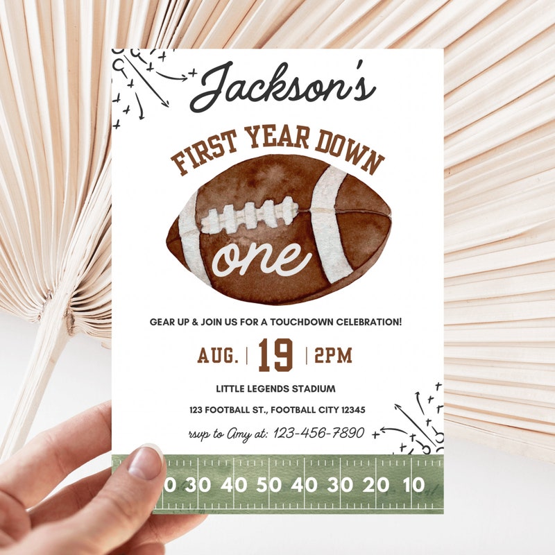 First Year Down Football Birthday - Etsy