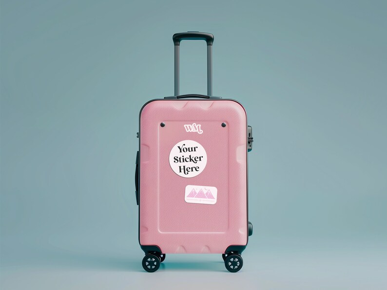 Baggage Sticker Mockup Luggage Sticker Mockup Stickers Mockup Suitcase ...
