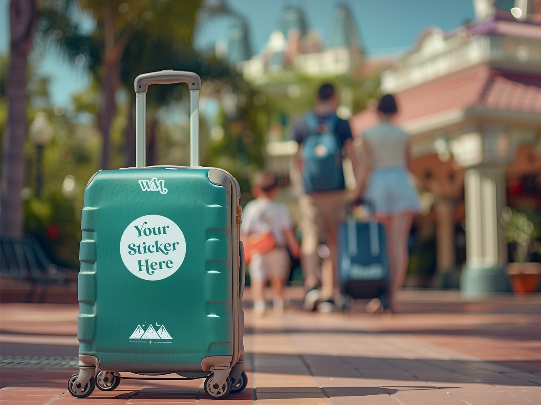 Baggage Sticker Mockup Suitcase Luggage Travel Label Digital Download ...