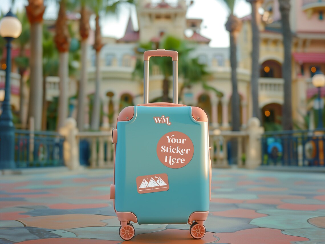 Baggage Sticker Mockup Suitcase Mockup Luggage Sticker Mockup travel ...