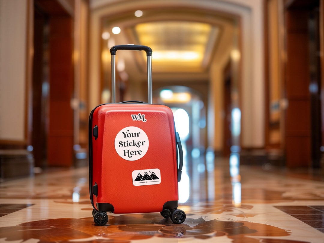 Baggage Sticker Mockup Luggage Sticker Mockup Stickers Mockup Suitcase ...