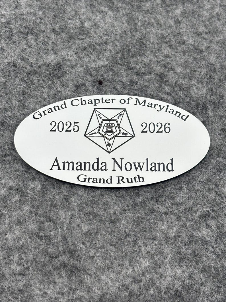 Engraved Order of the Eastern Star Name Badge – Personalized OES ...