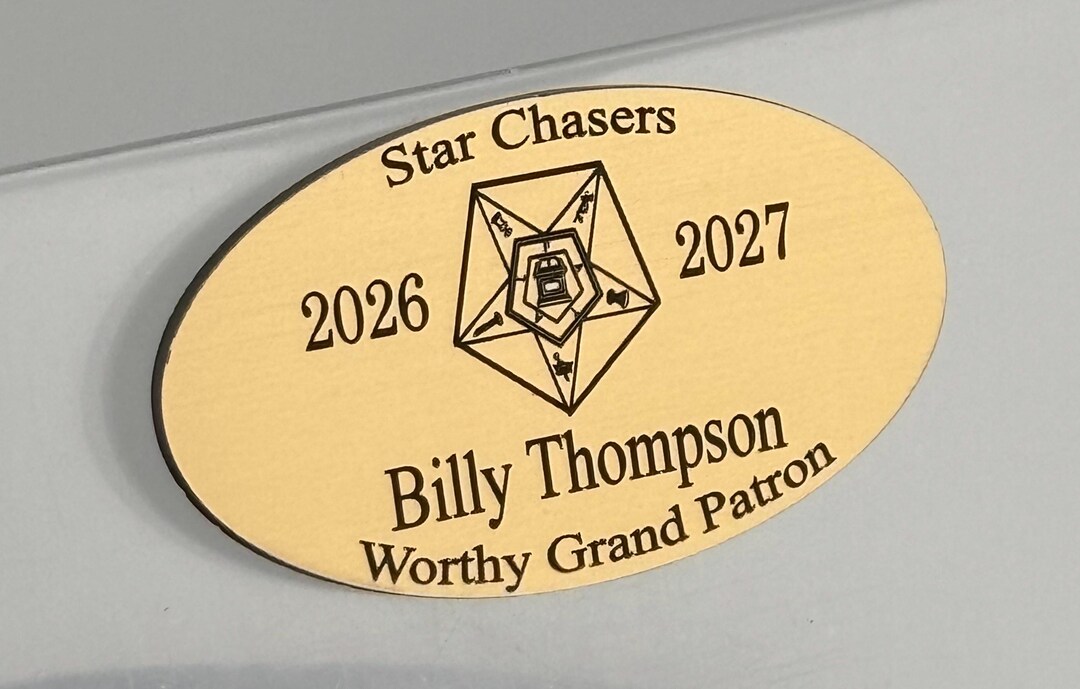 Engraved Order of the Eastern Star Name Badge – Personalized OES ...