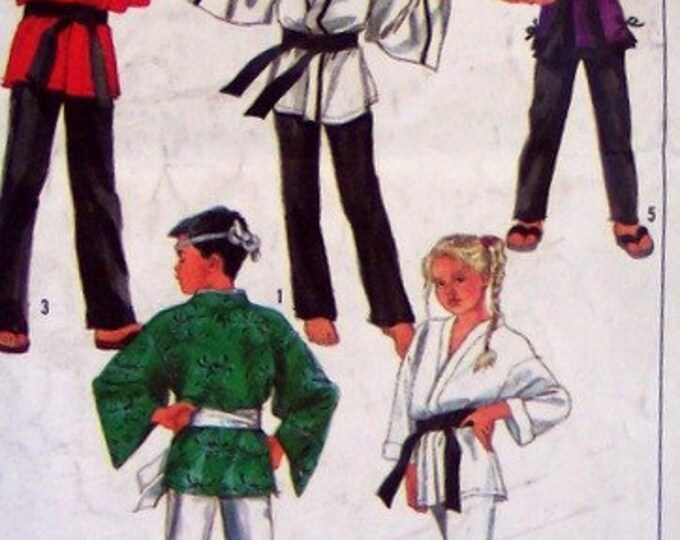 Simplicity Pattern 8841 Boys and Girls Karate, Kimono, Ghi,chest ...