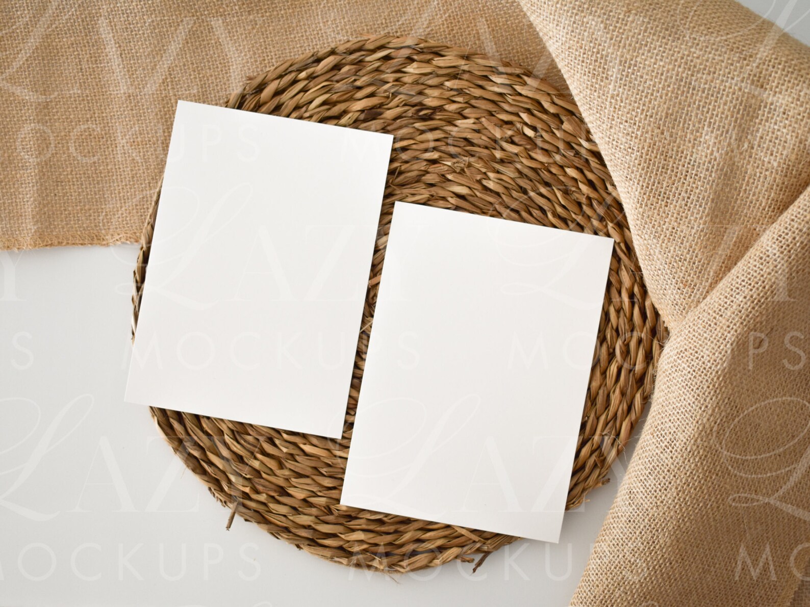 Double Sided Wedding Invitation Mockup - Mock up 5x7 Wedding Invite ...