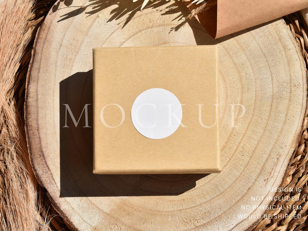 Realistic Round Sticker Wooden Circle Mock-up, Canva PSD Photoshop ...