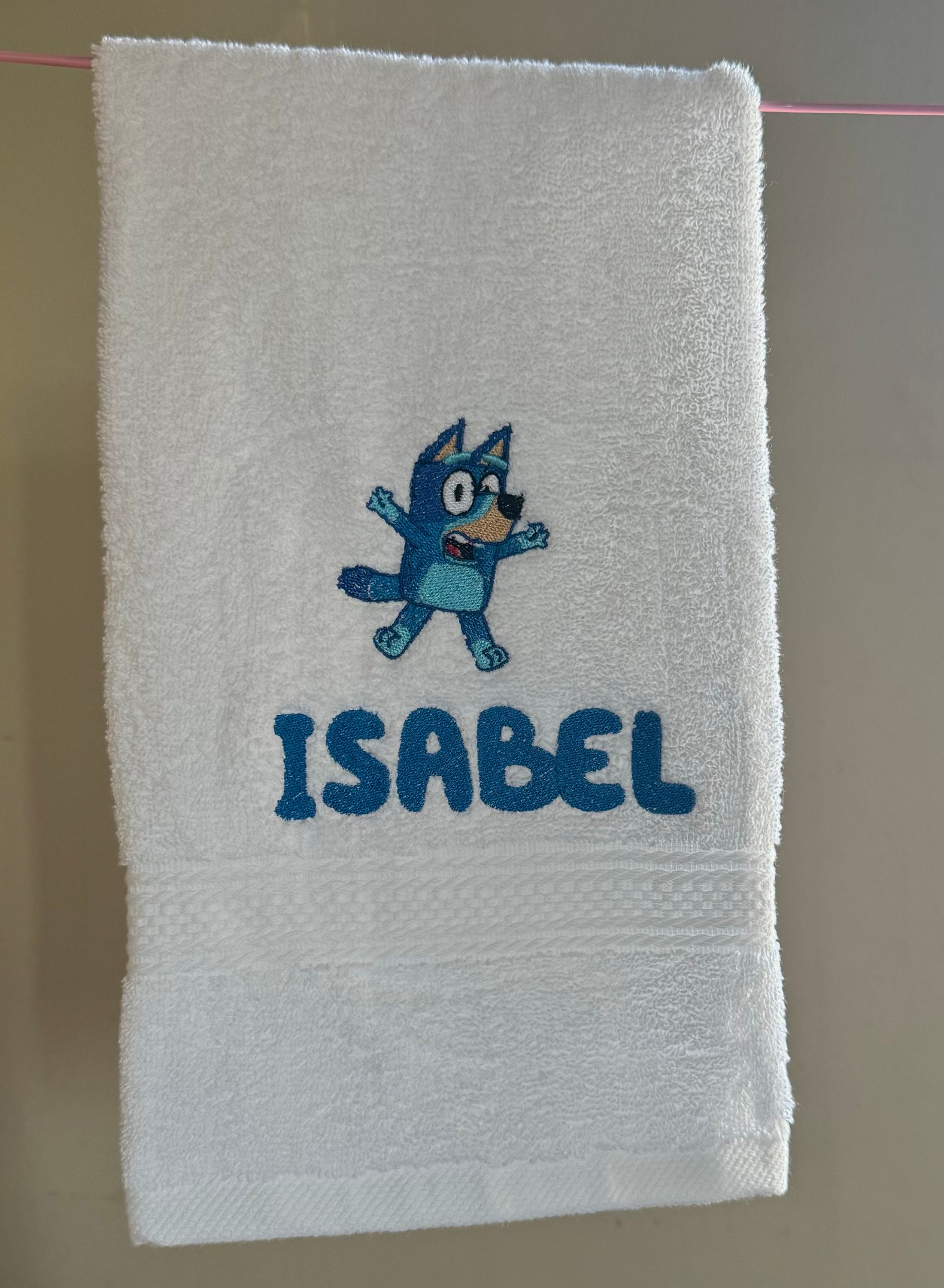Hand Towel Embroidered Bluey Towel Personalized Bluey Towel Bluey Party ...