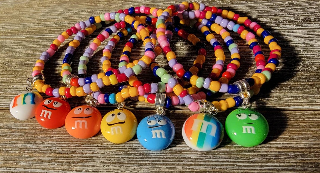RED Back in Stock M and M Beaded Charm Bracelets - Etsy