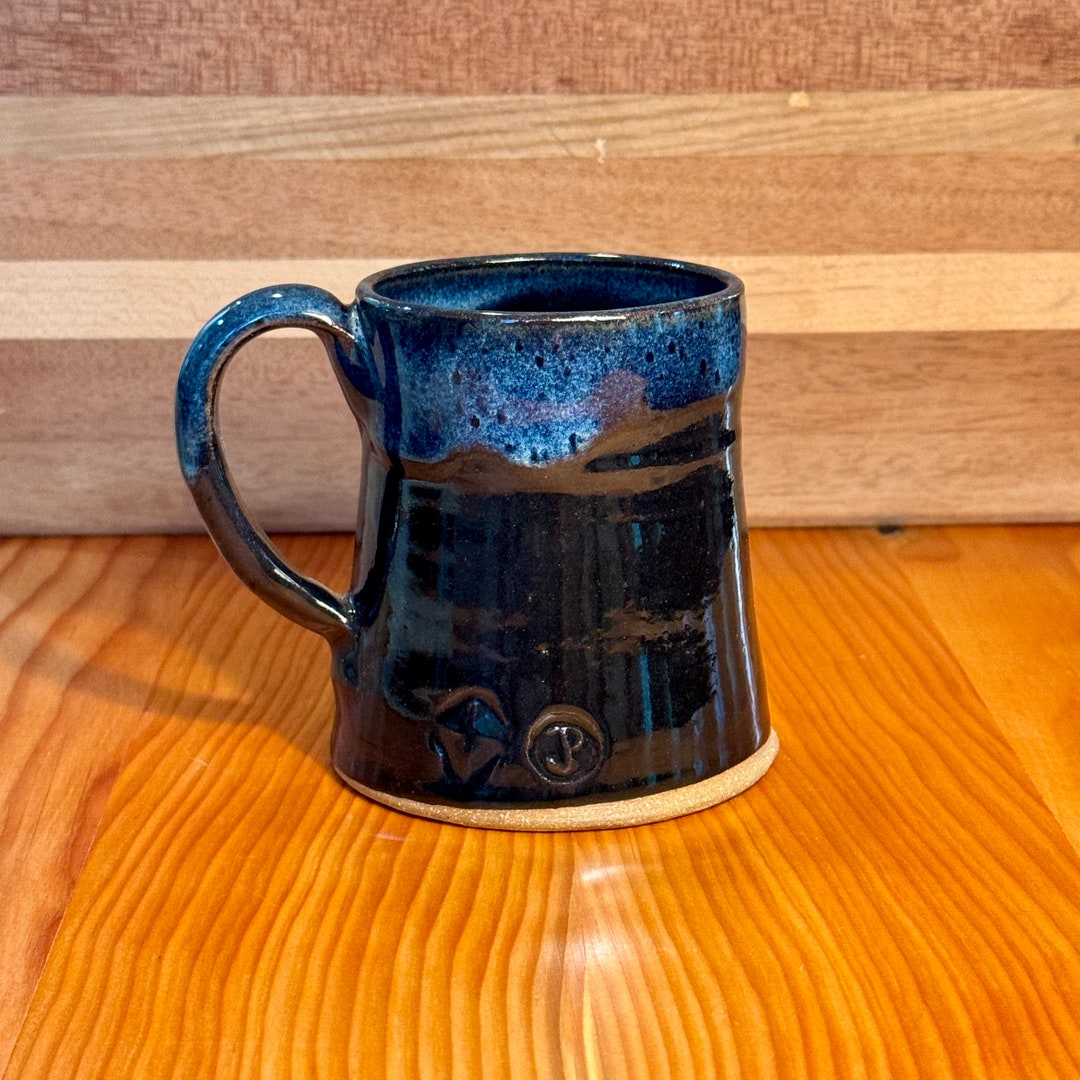 Starry Night Artisan Coffee Mug | Handcrafted Pottery, Rich Sapphire ...