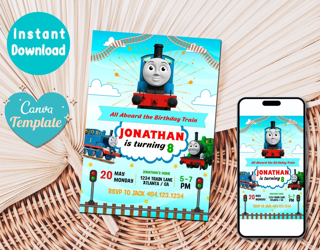 Instant Download | Thomas the Train Birthday Invitation | Thomas the ...