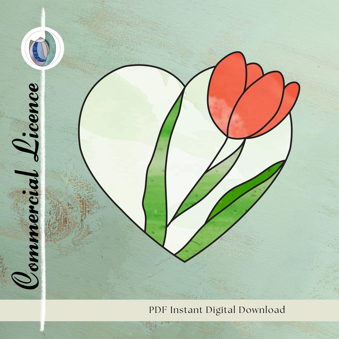 Love You Stained Glass Pattern, Stained Glass Patterns, Digital ...