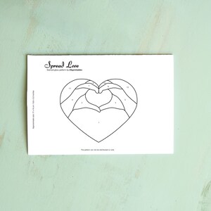 Spread Love Stained Glass Pattern, Stained Glass Patterns, Digital ...