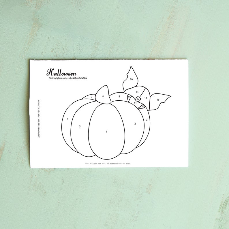 Halloween Stained Glass Pattern, A4, Stained Glass Patterns, Digital ...