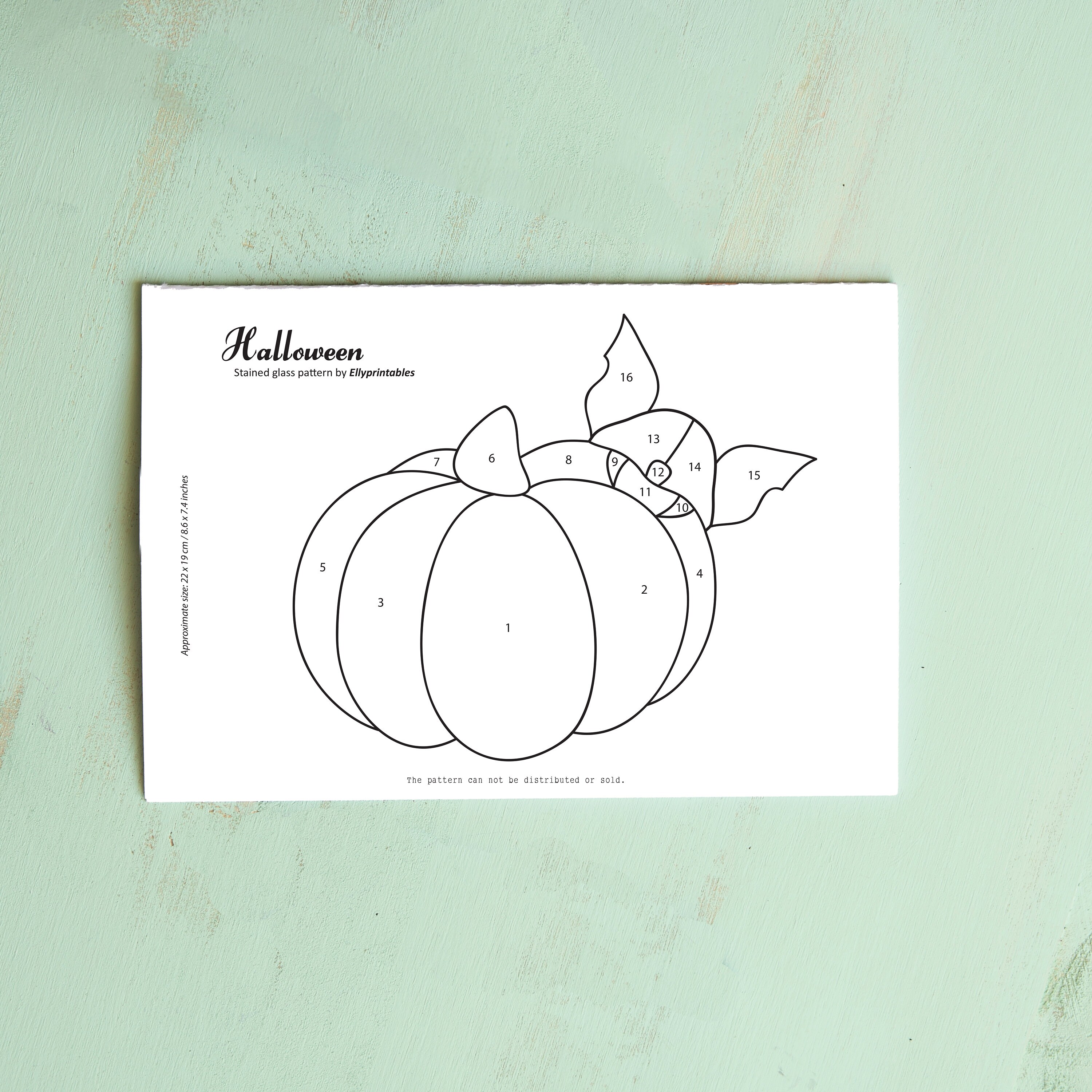 Halloween Stained Glass Pattern, A4, Stained Glass Patterns, Digital ...