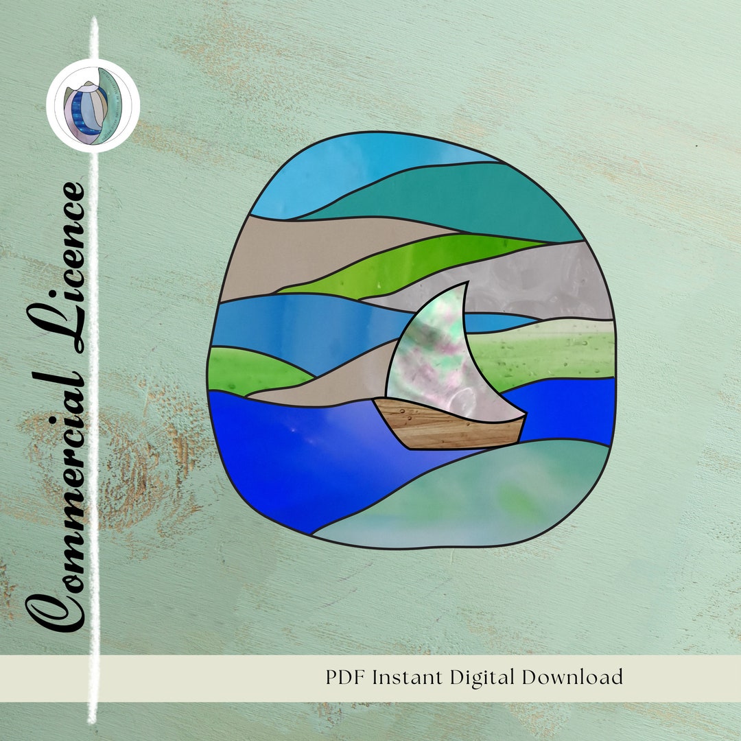 Sea Boat, Stained Glass Pattern, Stained Glass Patterns, Digital ...