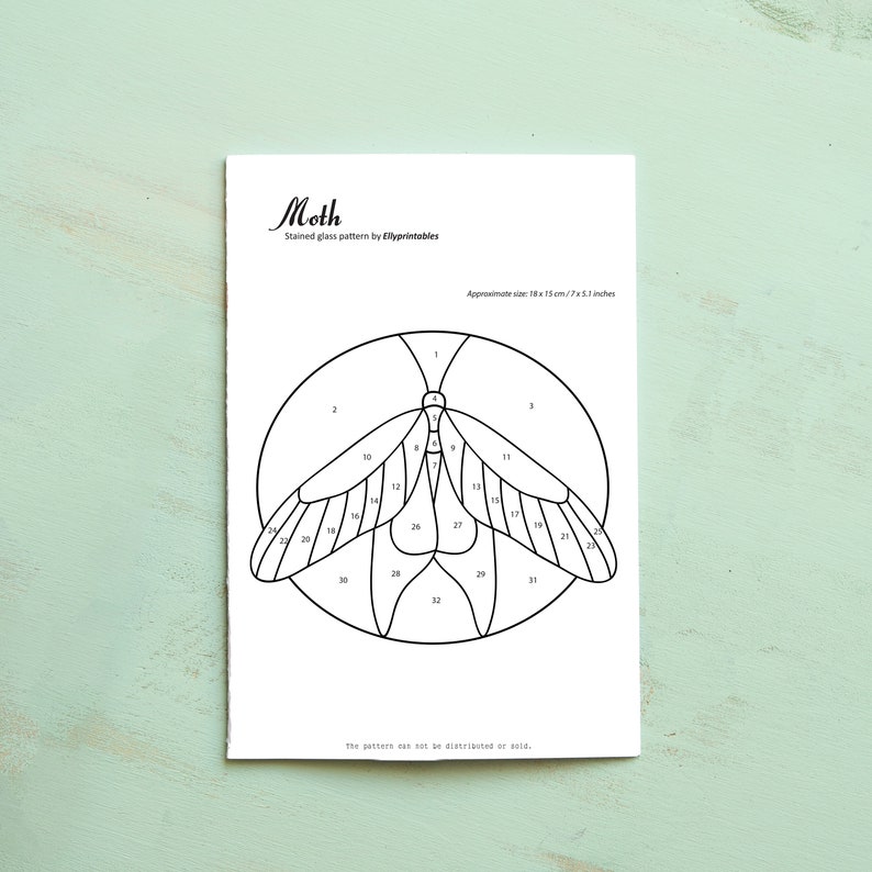 Moth Stained Glass Pattern, Stained Glass Patterns, Digital Download ...