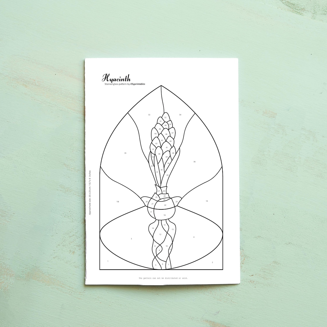 Hyacinth Stained Glass Pattern (PDF/PNG Digital Download Size A3) - Etsy