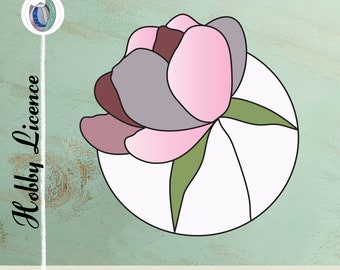 Peony Stained Glass Pattern - Etsy