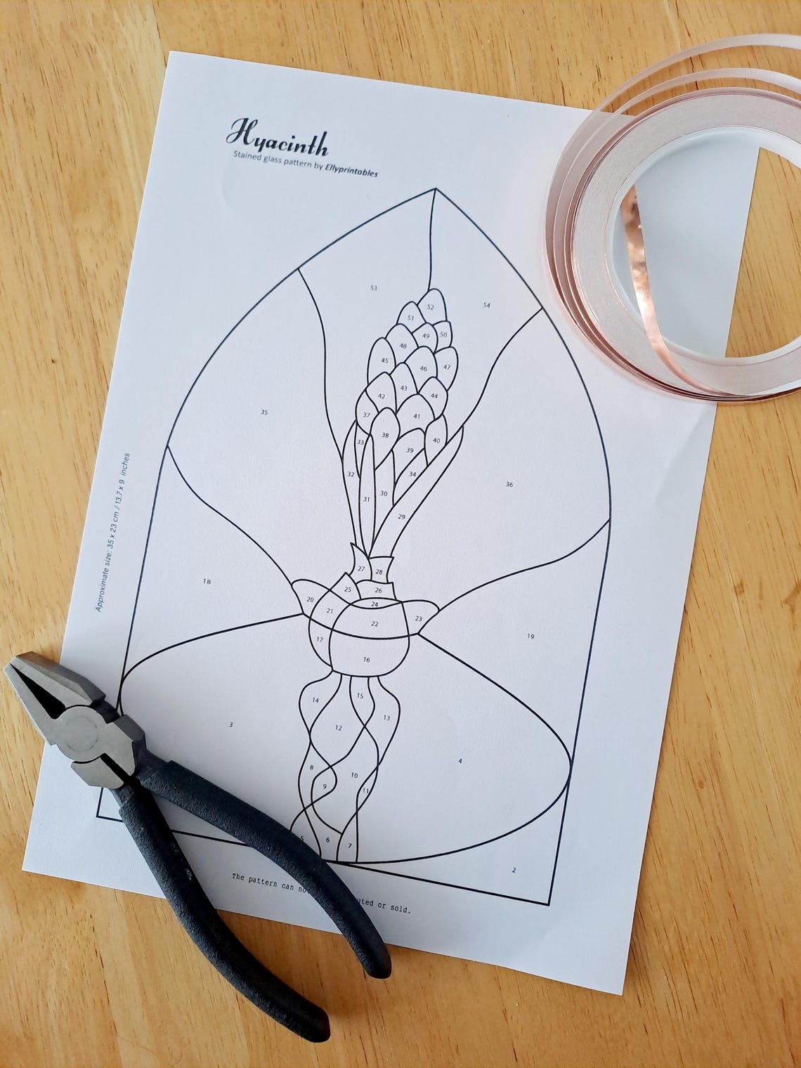 Hyacinth Stained Glass Pattern (PDF/PNG Digital Download Size A3) - Etsy