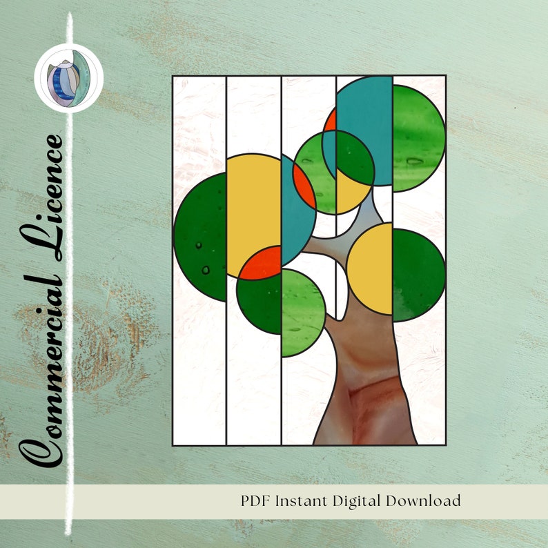 Abstract Tree Stained Glass Pattern, Stained Glass Patterns, Digital ...