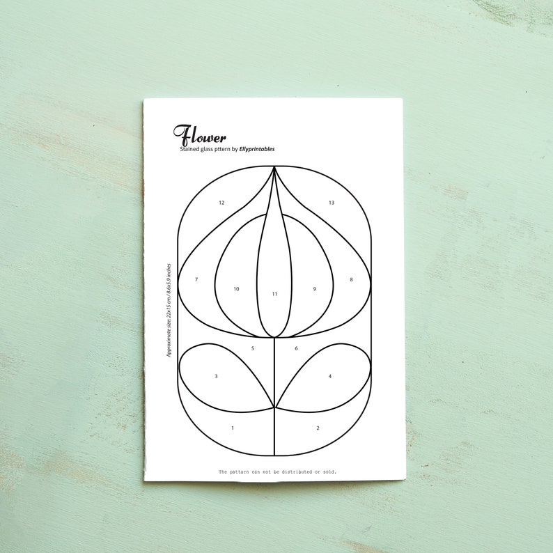 Flower, Stained Glass Pattern, Stained Glass Patterns, Digital Download ...