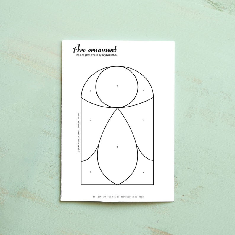 Arc Ornament Stained Glass Pattern, Stained Glass Patterns, Digital ...