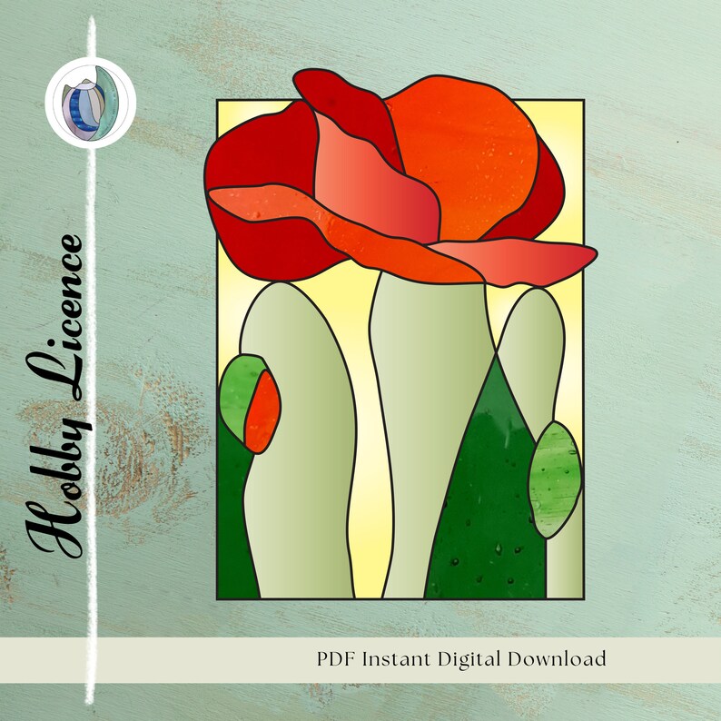 Poppy, Stained Glass Pattern, Stained Glass Patterns, Digital Download ...