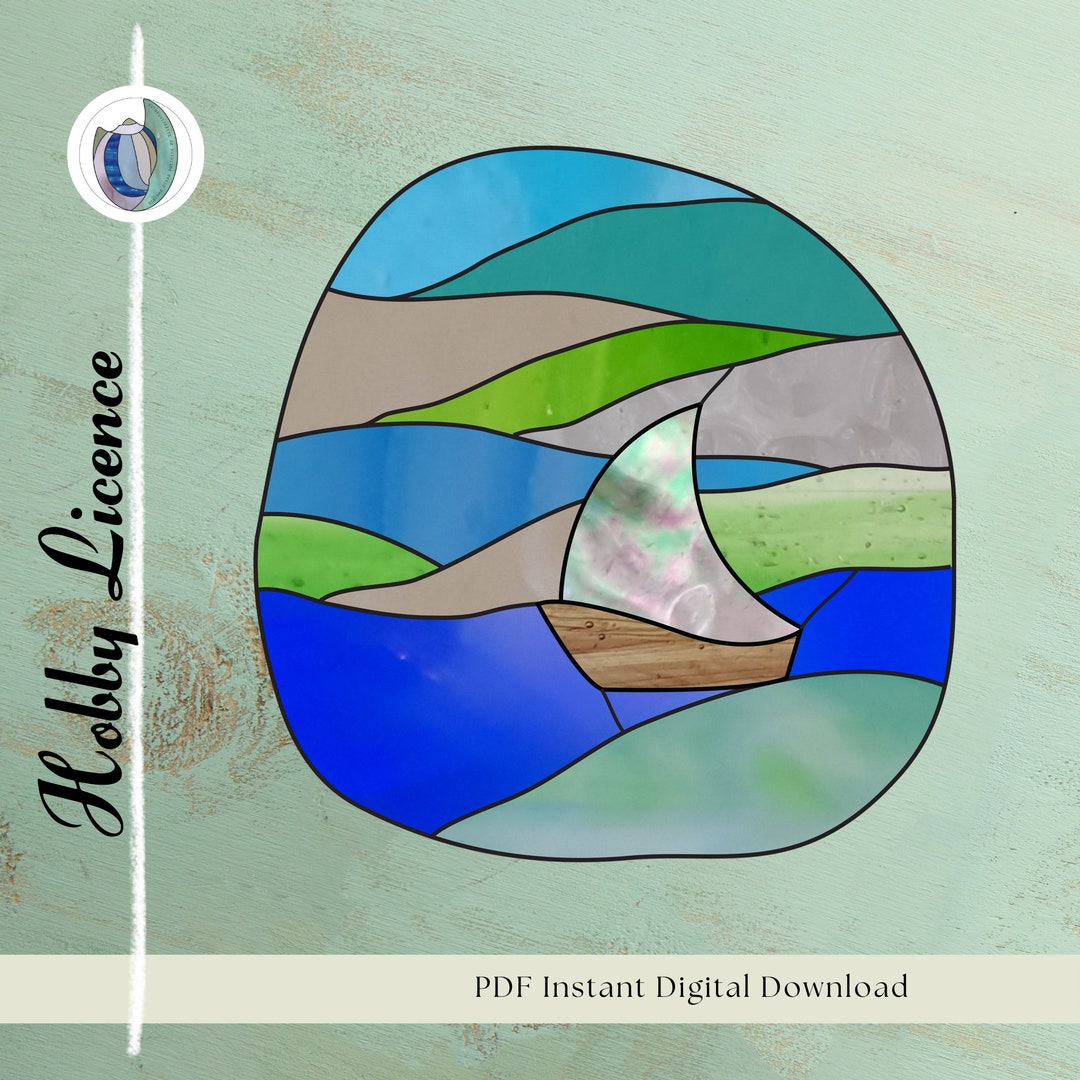 Sea Boat, Stained Glass Pattern, Stained Glass Patterns, Digital ...