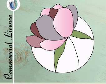 Peony Stained Glass Pattern - Etsy