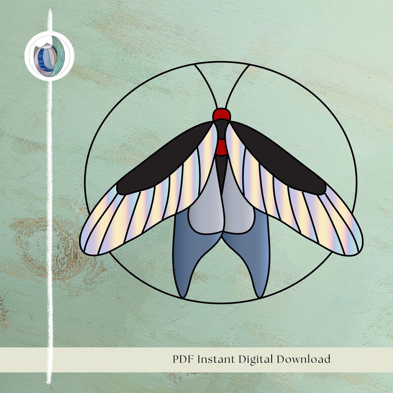 Moth Stained Glass Pattern, Stained Glass Patterns, Digital Download ...