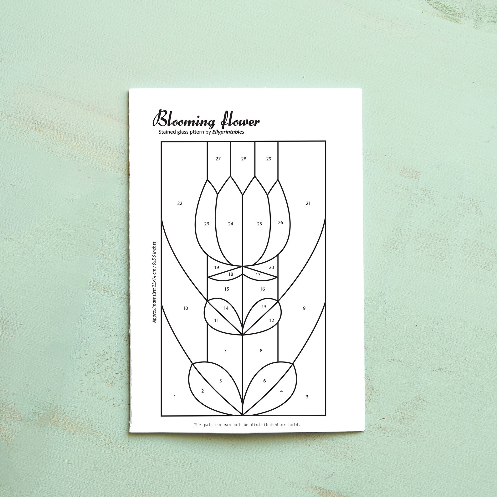 Blooming Flower, Stained Glass Pattern, Stained Glass Patterns, Digital ...